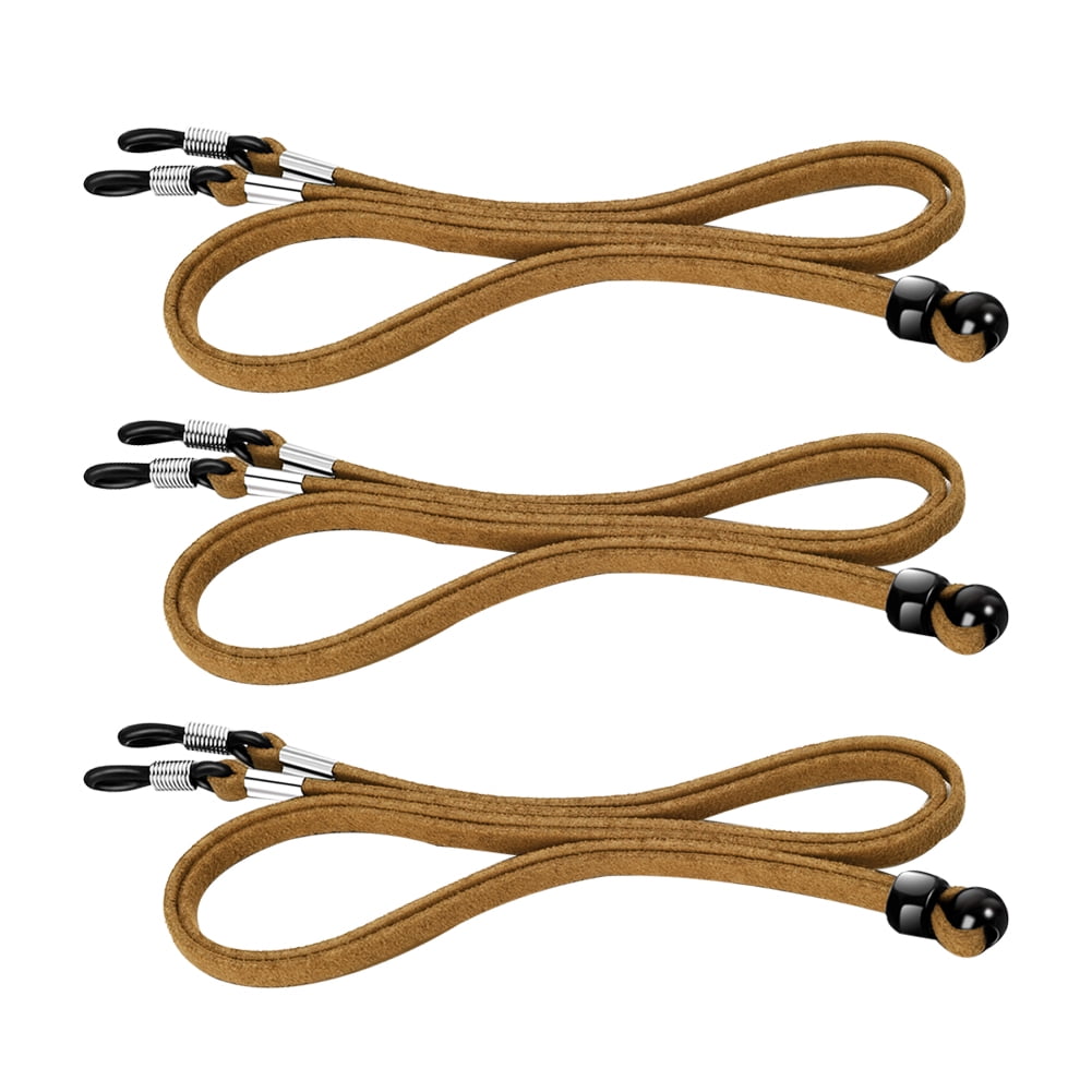Ludlz 3PCS Faux Leather Adjustable Eyeglass Straps for Men and Women's ...