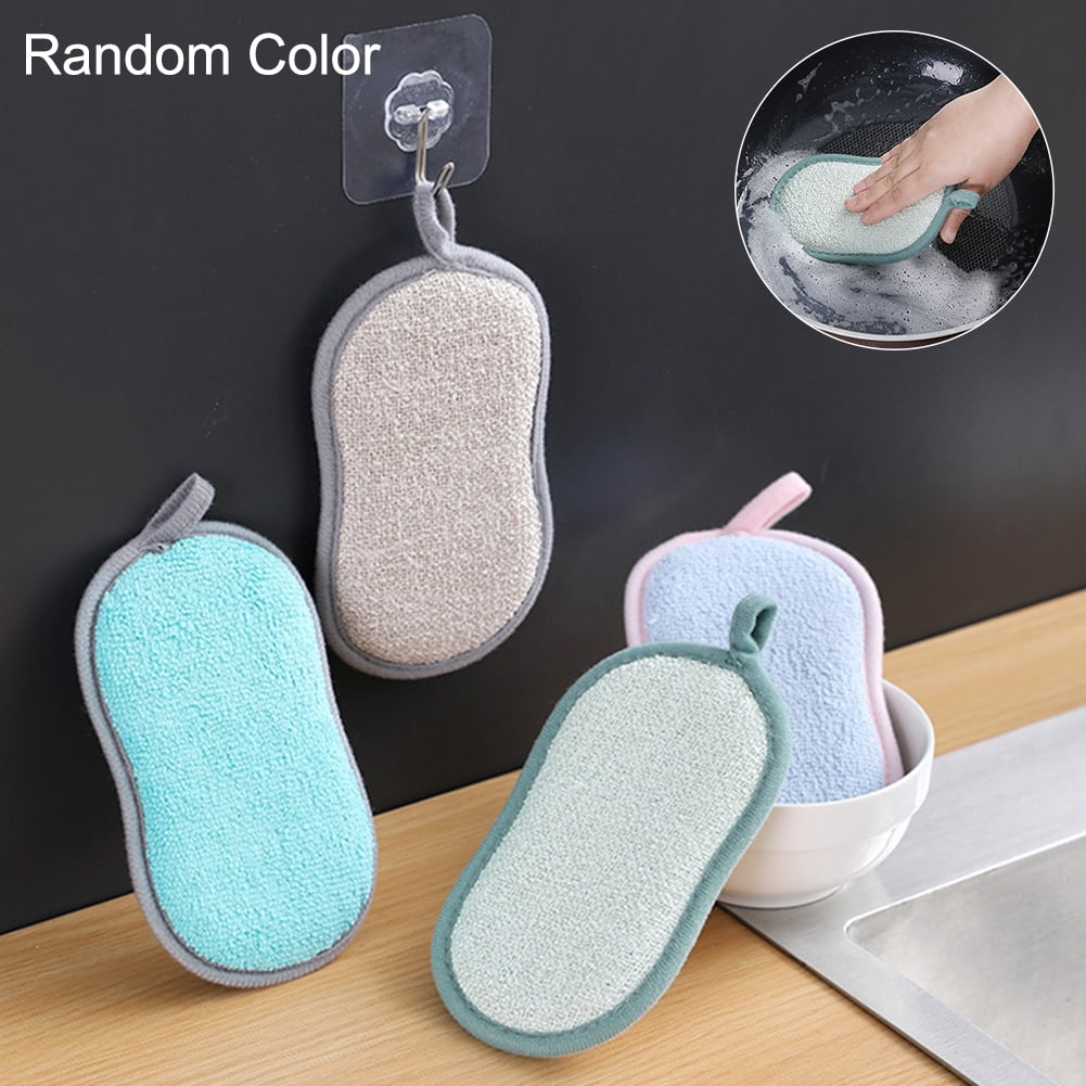 Ludlz 3PCS Microfiber Scrubber Sponge, Non-Scratch Kitchen Scrubbies ...