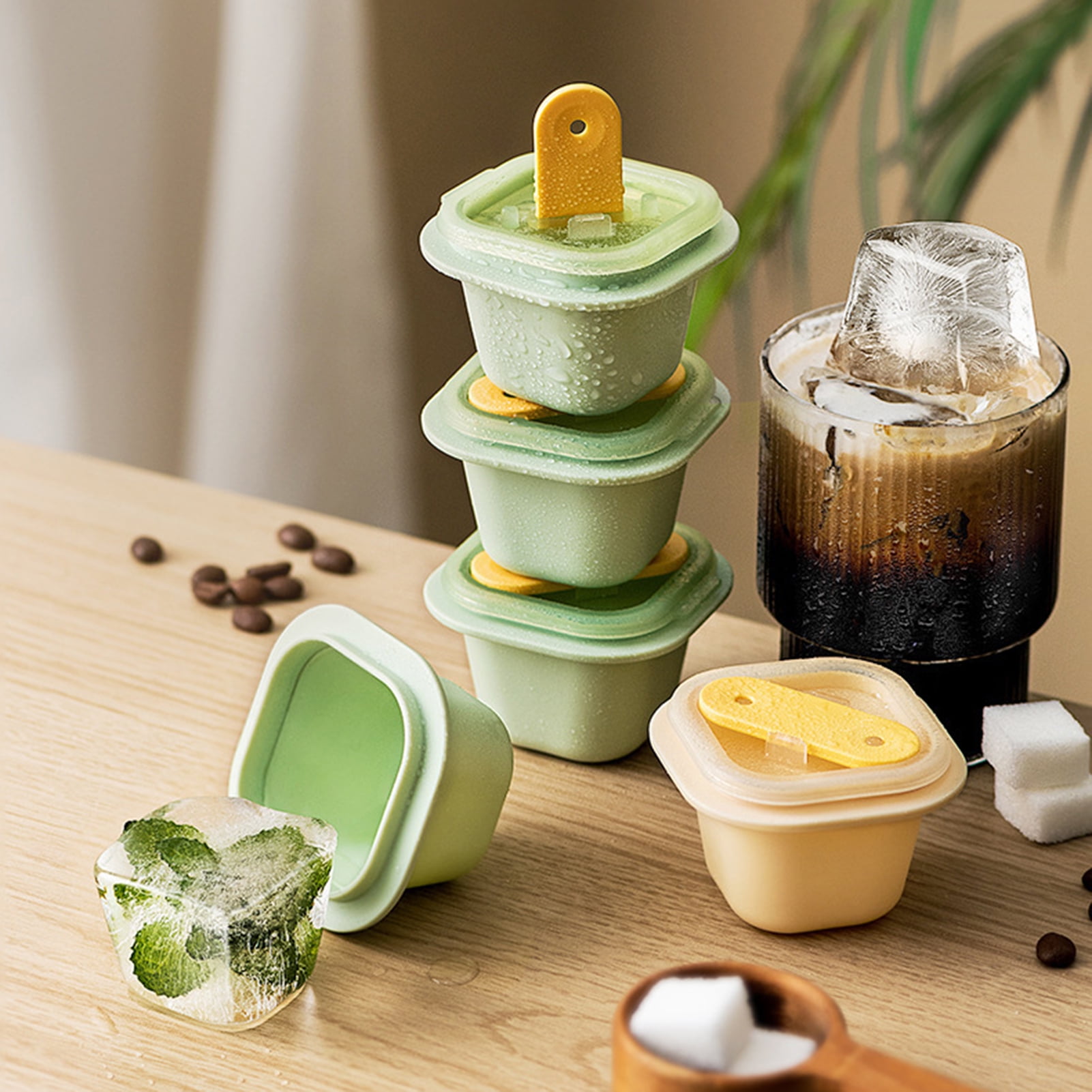 Ludlz 3Pcs Ice Cream Molds with Lid Food Grade Non-sticky Reusable ...