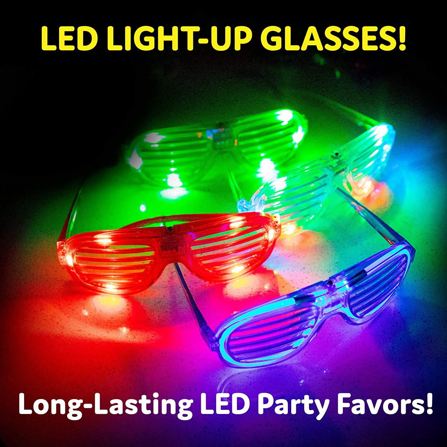 Ludlz 4PCS Light up Glasses, LED Party Sunglasses Shutter Shades Glow ...