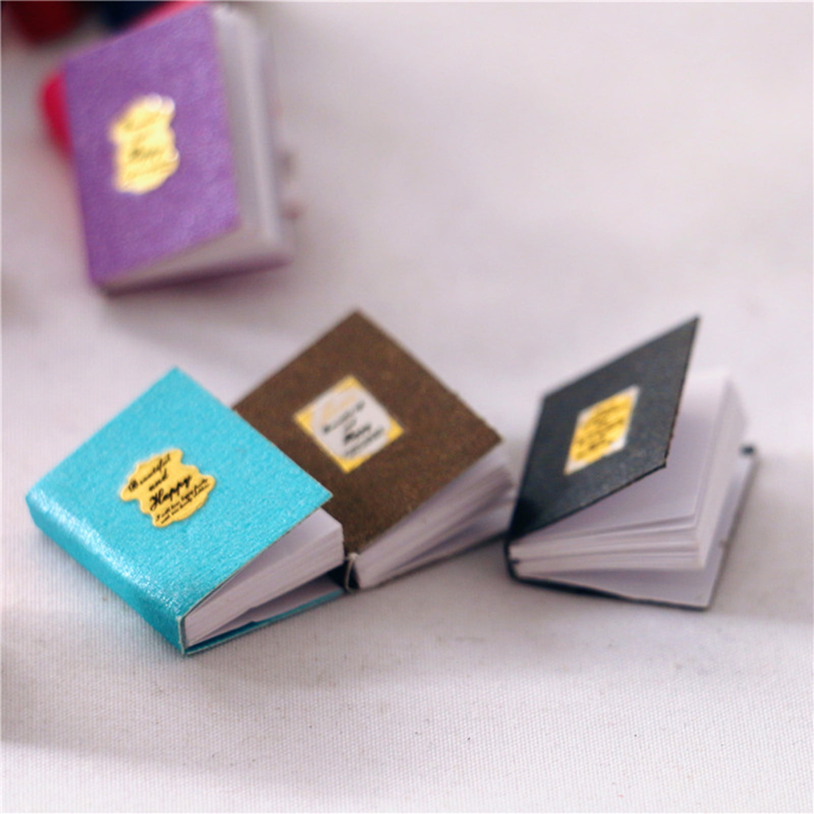 Ludlz 4PCS Miniatures Dollhouse Books Timeless Miniatures Books Mini ...