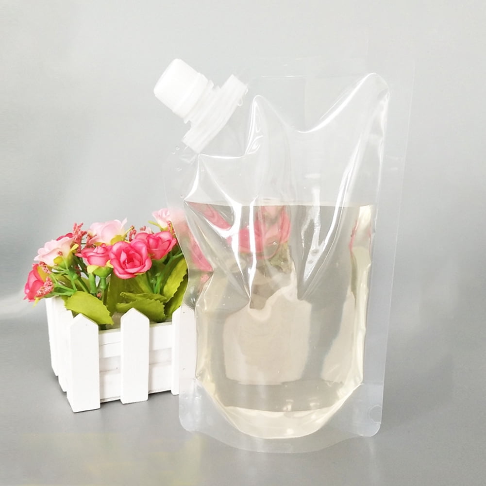 Ludlz 4Pcs Reusable 500g/1kg/2kg Drinks Flasks Plastic Liquor Pouch ...