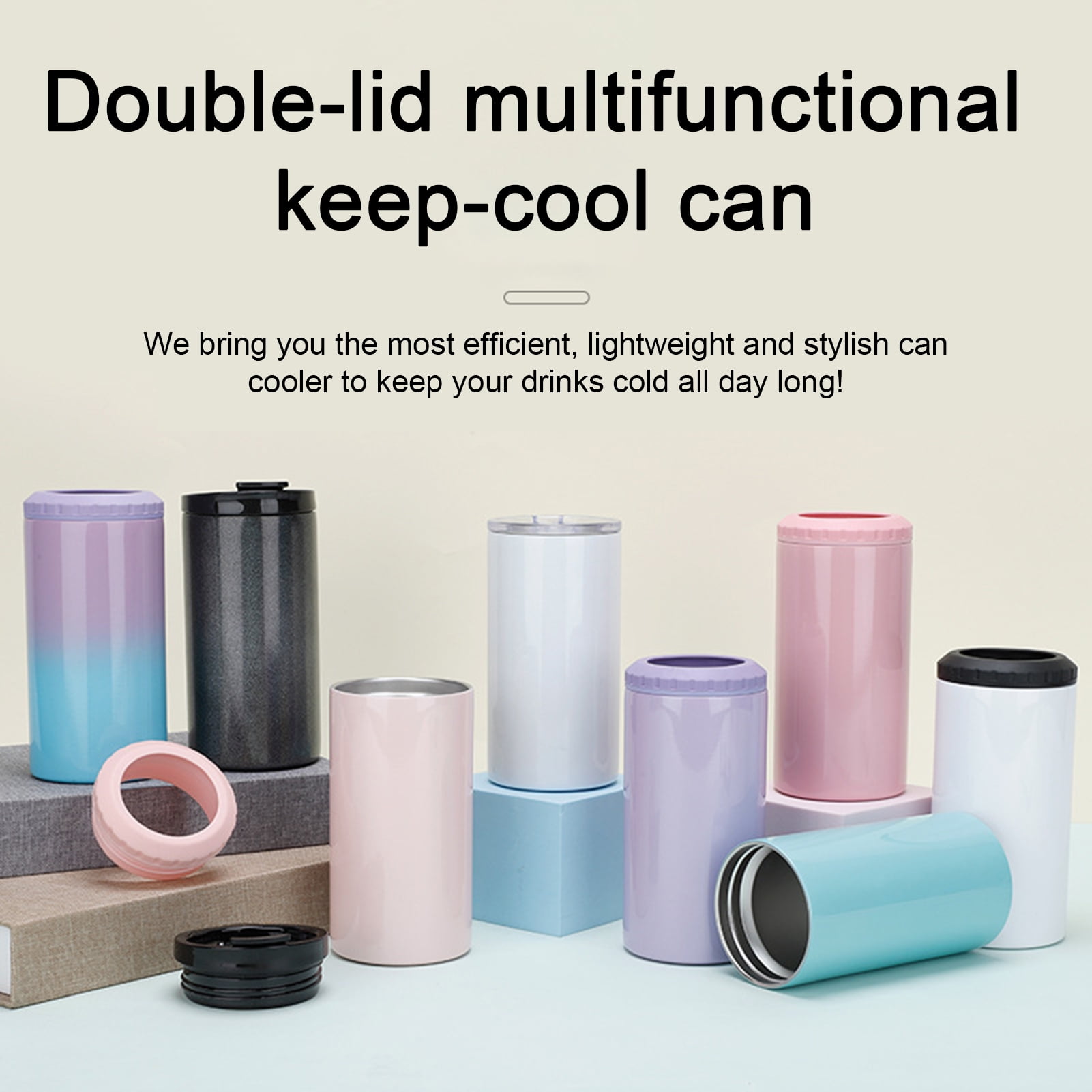 Ludlz 500ML Can Cooler Universal Stainless Steel Insulated Mug ...
