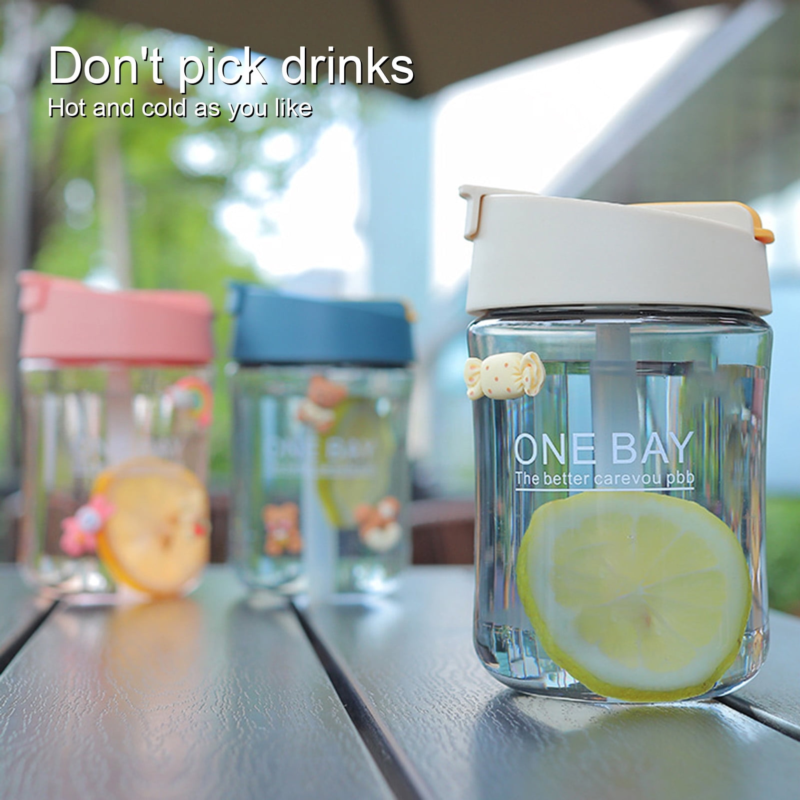Ludlz 500ml Straw Cup Large Capacity Visible Leakproof Good Sealing ...