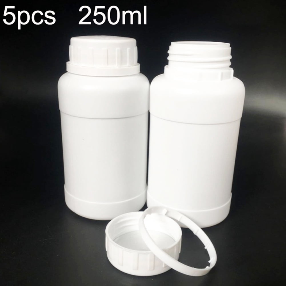 Ludlz 5Pcs 250ml Plastic Cylinder Laboratory Chemical Agent Sample ...