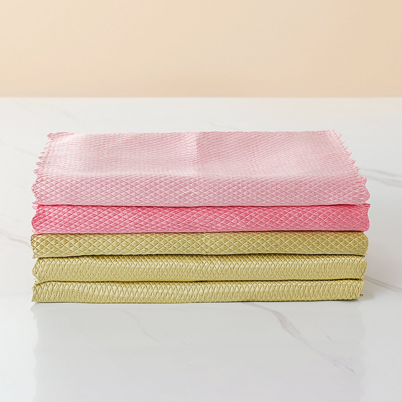 Ludlz 5Pcs Cleaning Dust Cloth Wiping Rag Water Absorbent Dish Washing ...