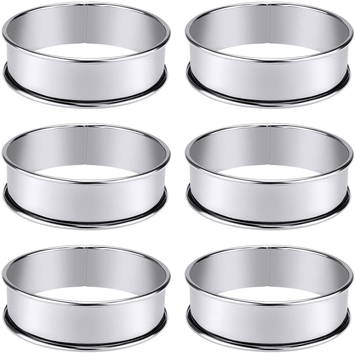 Ludlz 6PCS English Muffins Rings, Stainless Steel Muffin Tart Ring ...