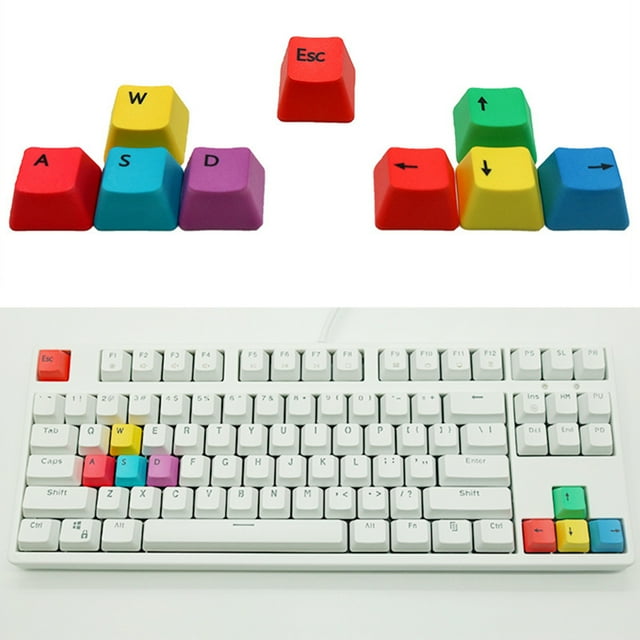 Ludlz 9Key W/S/A/D/Esc Directional Keys Rainbow Keycaps replacement for ...