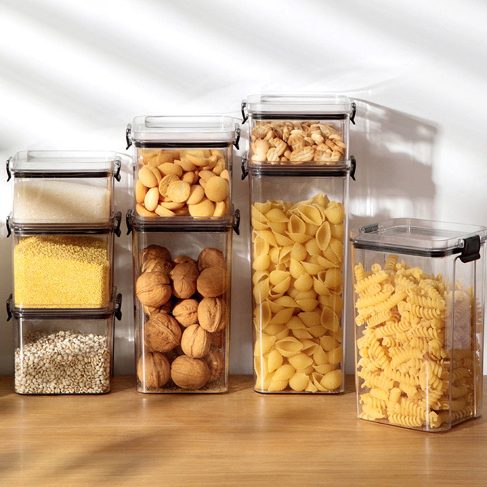 Ludlz Airtight Food Storage Containers Plastic PBA Free Kitchen Pantry ...