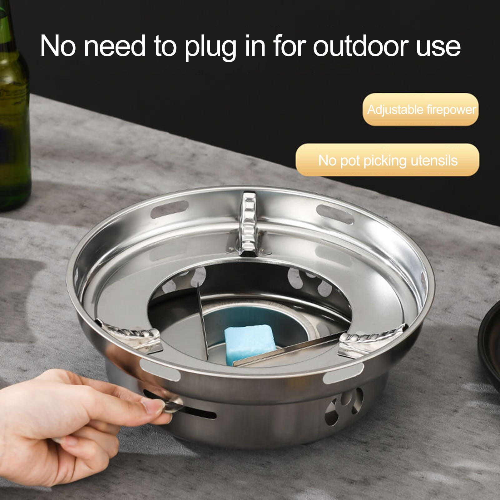 Ludlz Alcohol Stove Portable Adjustable Trekking Stove Burner Windproof ...