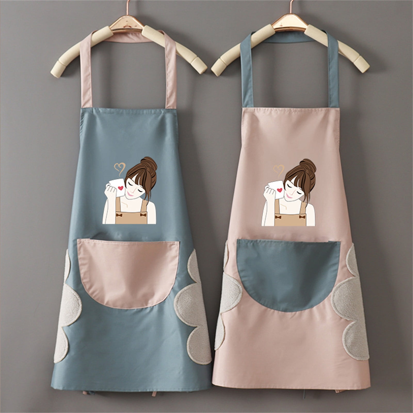 Ludlz Aprons for Women Kitchen Apron with Adjustable Neck Strap-Vintage ...