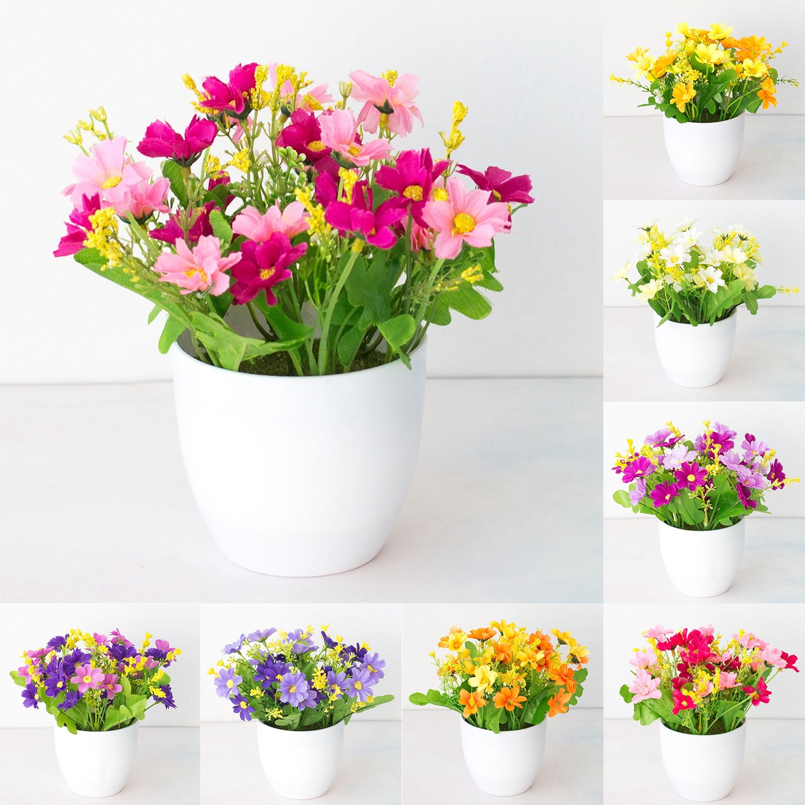 Ludlz Artificial Fake Flowers, Lifelike Plastic Flowers for Indoor ...
