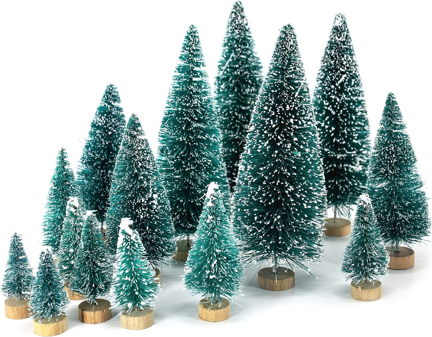 Ludlz Artificial Mini Christmas Trees, Christmas Trees with Wood Base ...