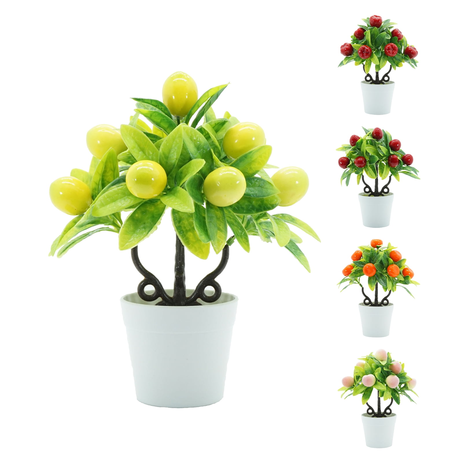 Ludlz Artificial Mini Potted Plants Fake Plastic Plants for Home Office ...