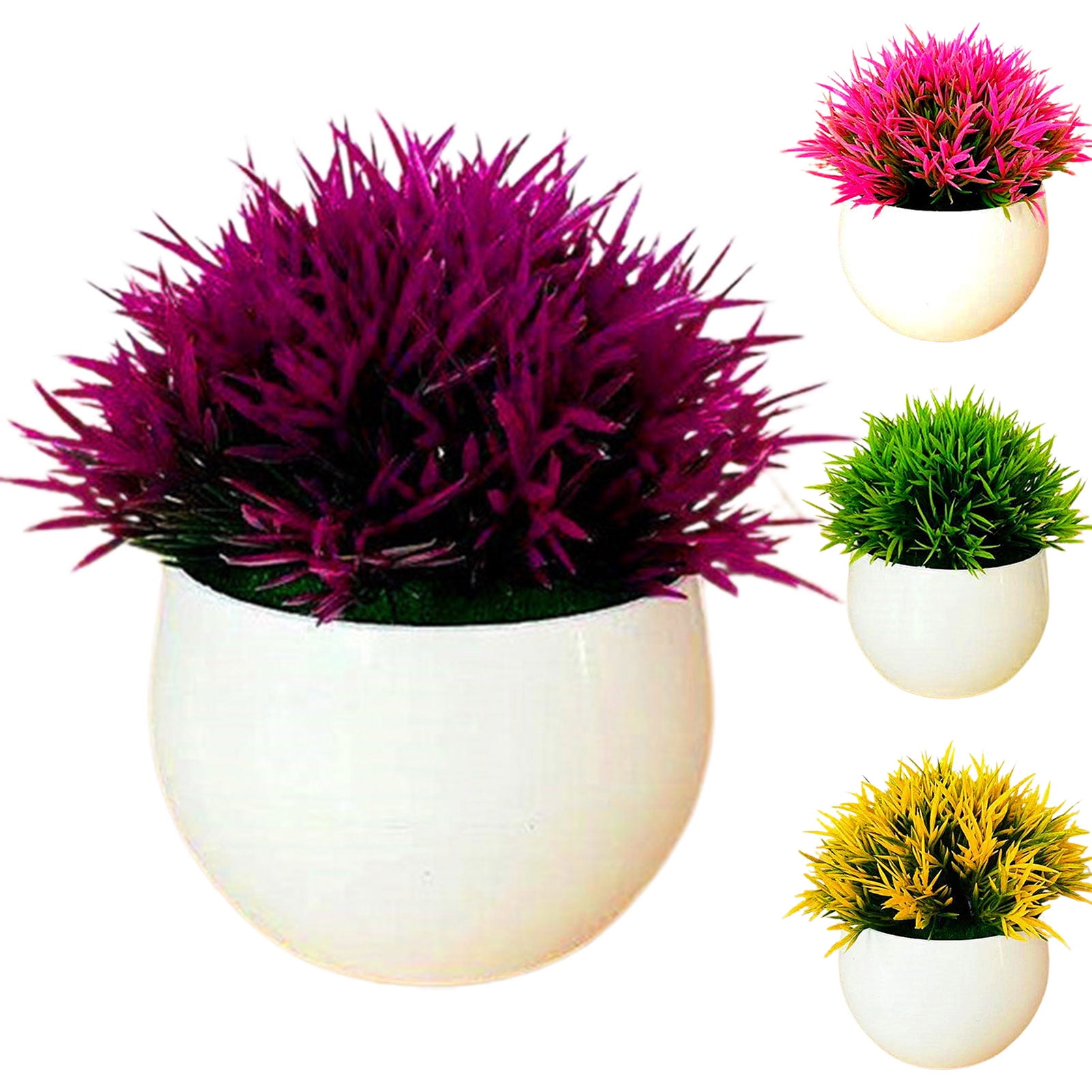 Ludlz Artificial Mini Potted Plants Plastic Faux Topiary Shrubs Fake ...