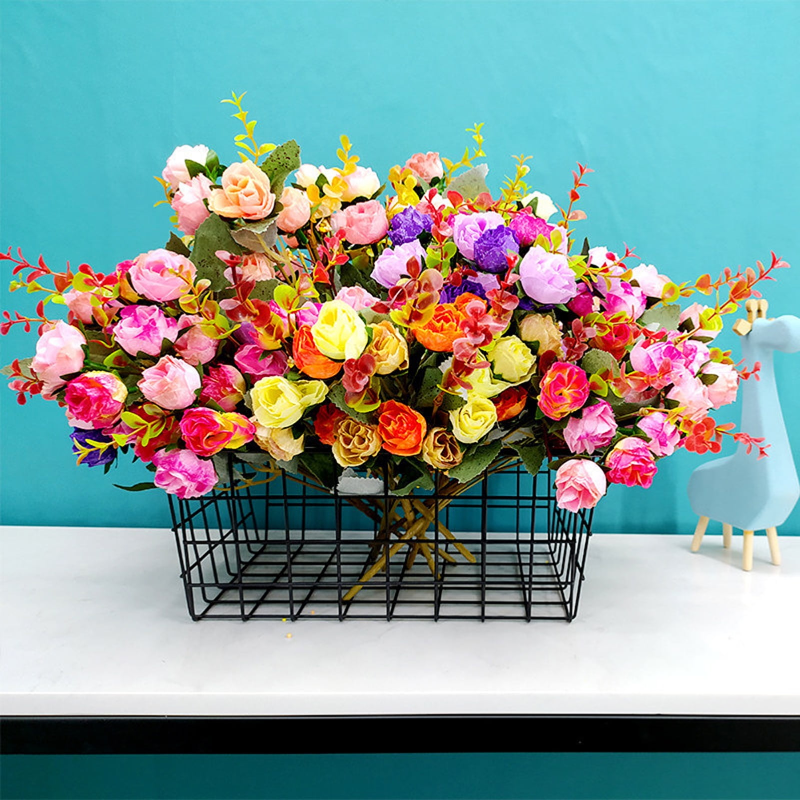 Ludlz Artificial Rose Flowers Simulation Rose Wedding Bouquets Fake ...