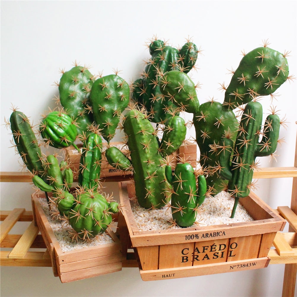 Ludlz Artificial Succulent Plants Artificial Cacti Arrangement Mini Fake Cactus for Home Decor ...