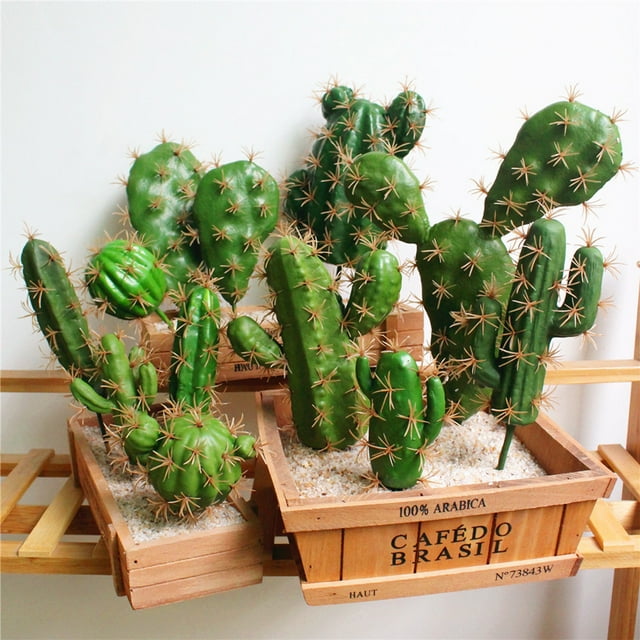 Ludlz Artificial Succulent Plants Artificial Cacti Arrangement Mini ...