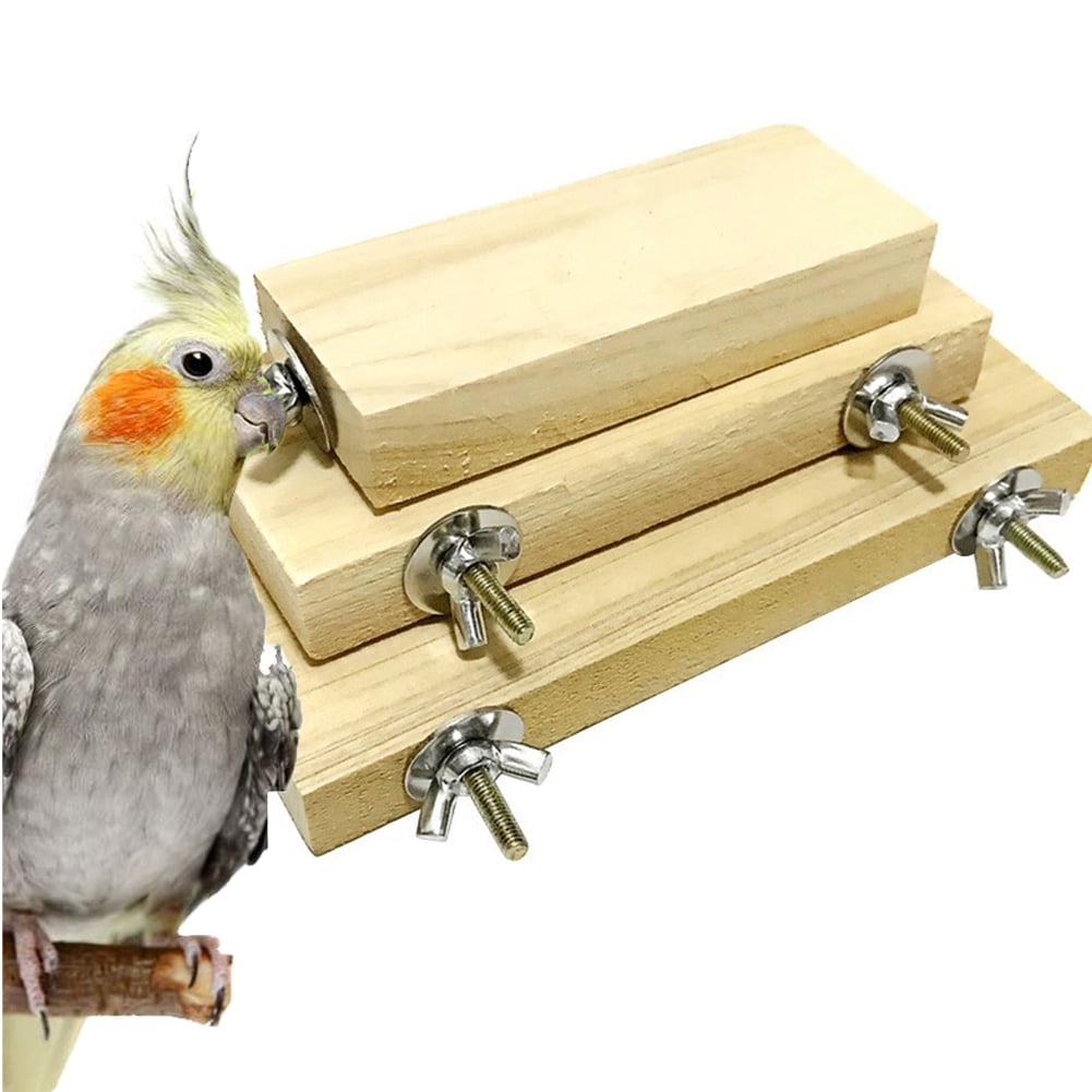 Ludlz Bird Perch Stand Platform Natural Wood Playground Paw Grinding ...