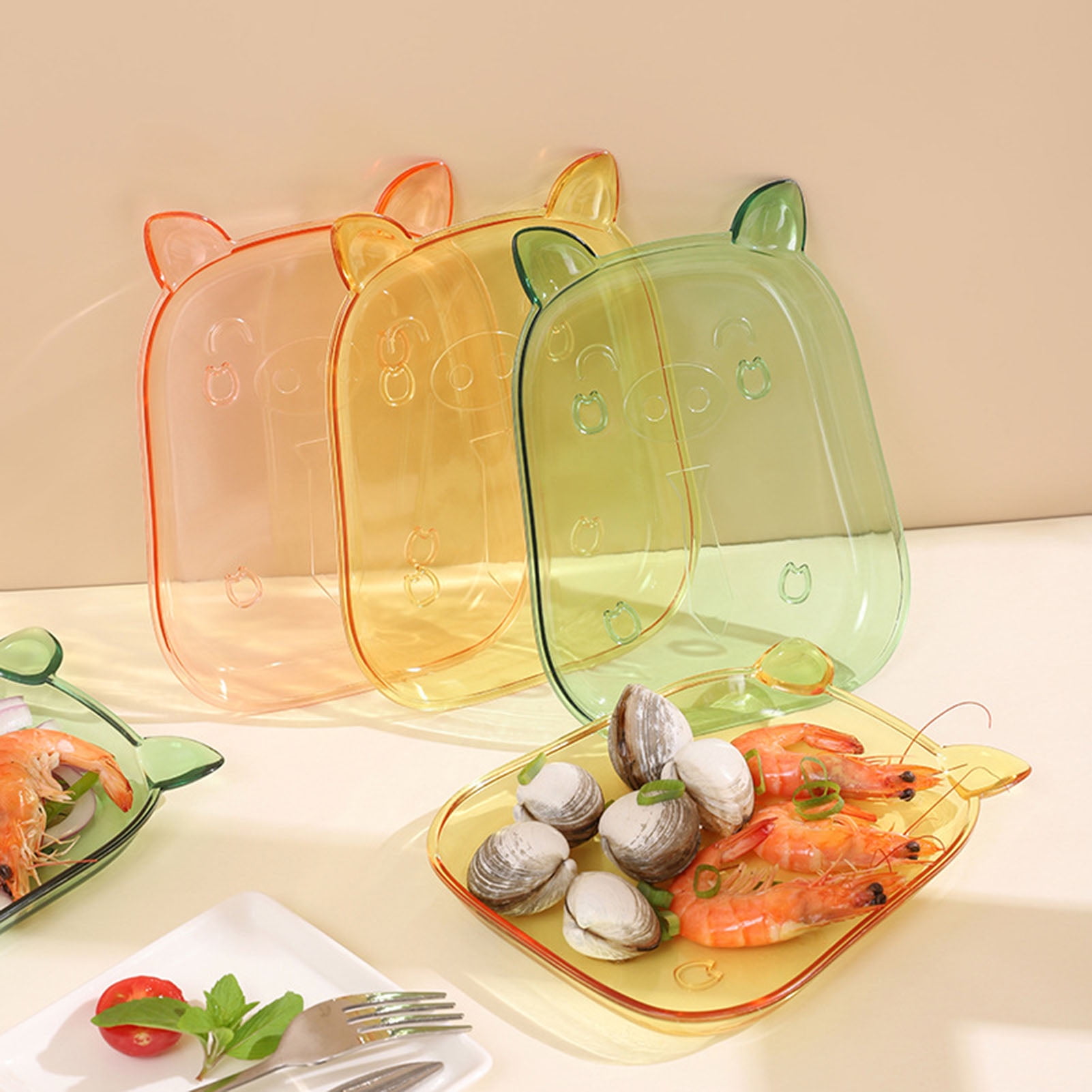 Ludlz Bone Dish Cartoon Piggy Design Food Grade Easy to Clean ...