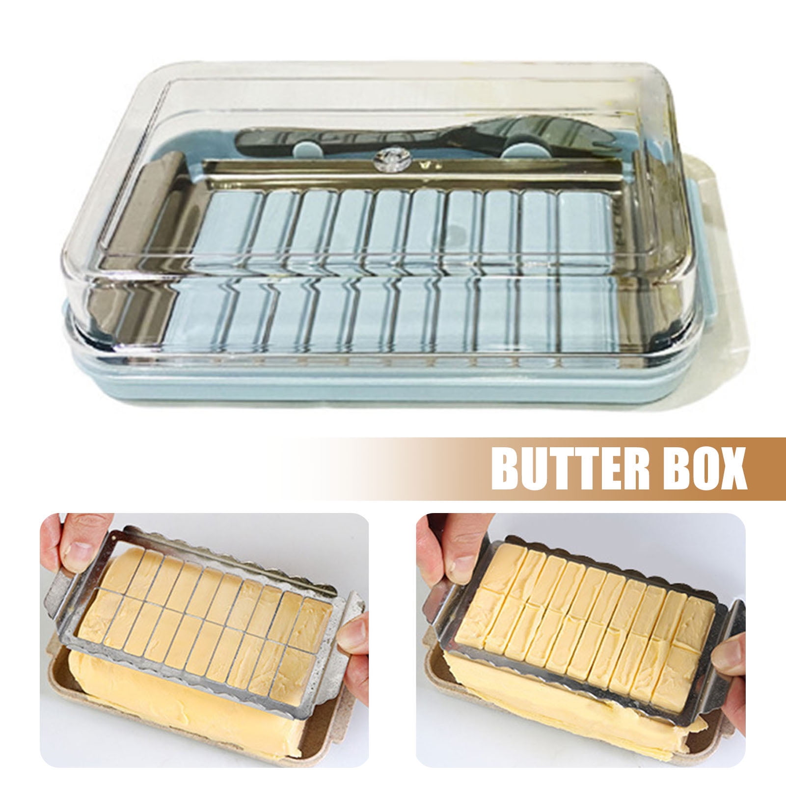 Ludlz Butter Slicer Cutter Box with Transparent Lid Food Grade Counter ...