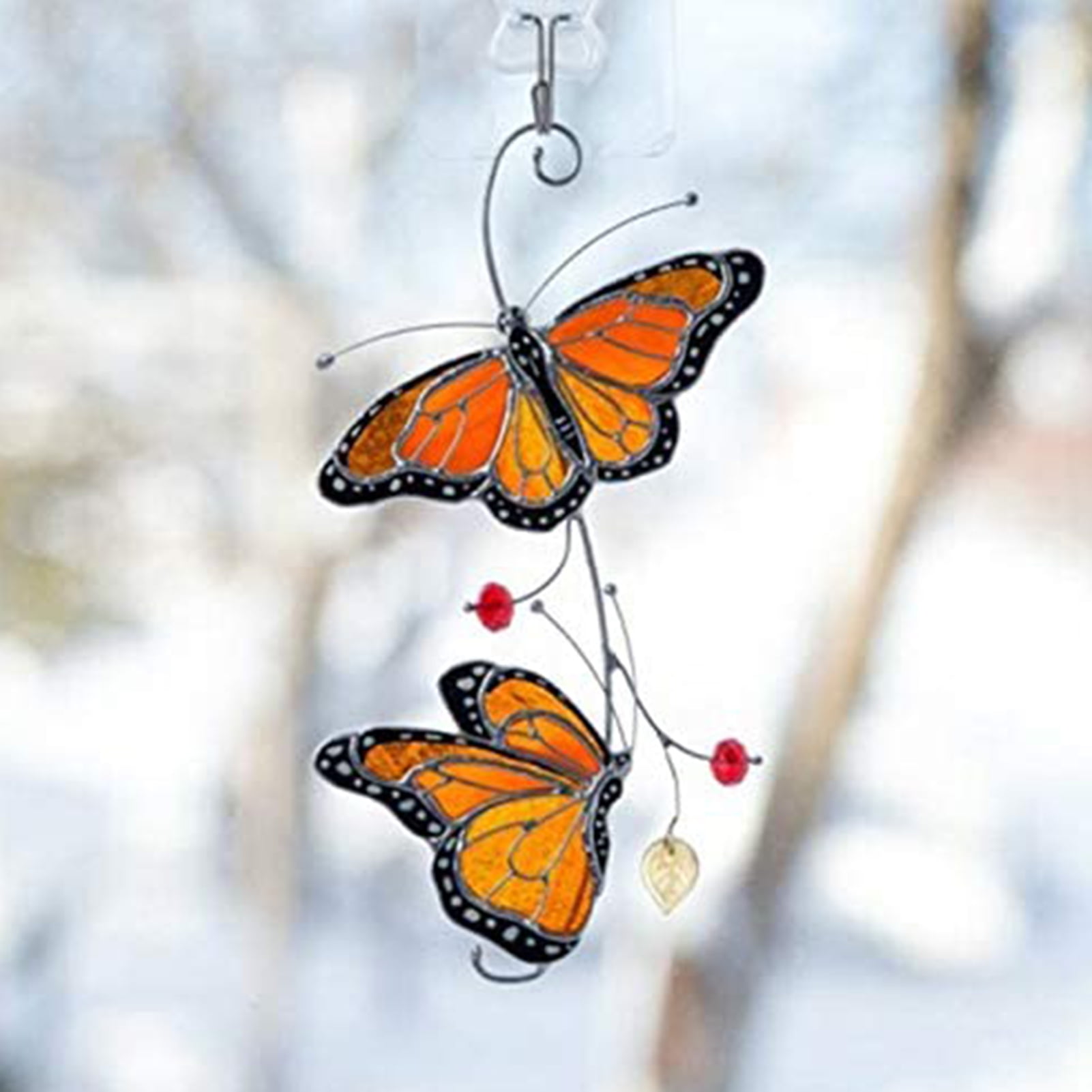 Ludlz Butterfly Window Ornament Hook Design Vivid Monarch Butterfly ...