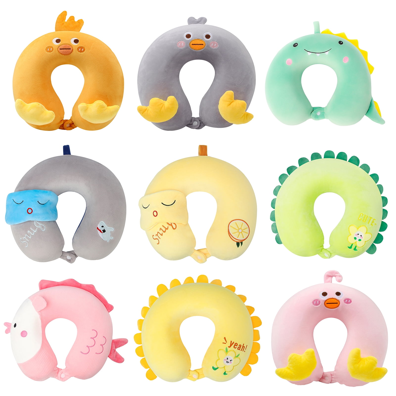 Ludlz Cartoon U-Shape Neck Pillow Memory Foam Ergonomic Head Neck ...