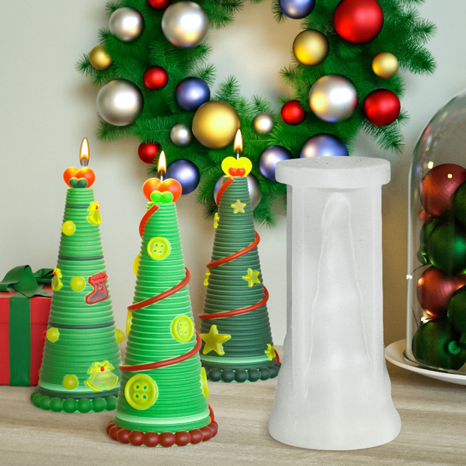 Ludlz Christmas Tree Resin Mold Four-leaf Clover Star Button Easy ...