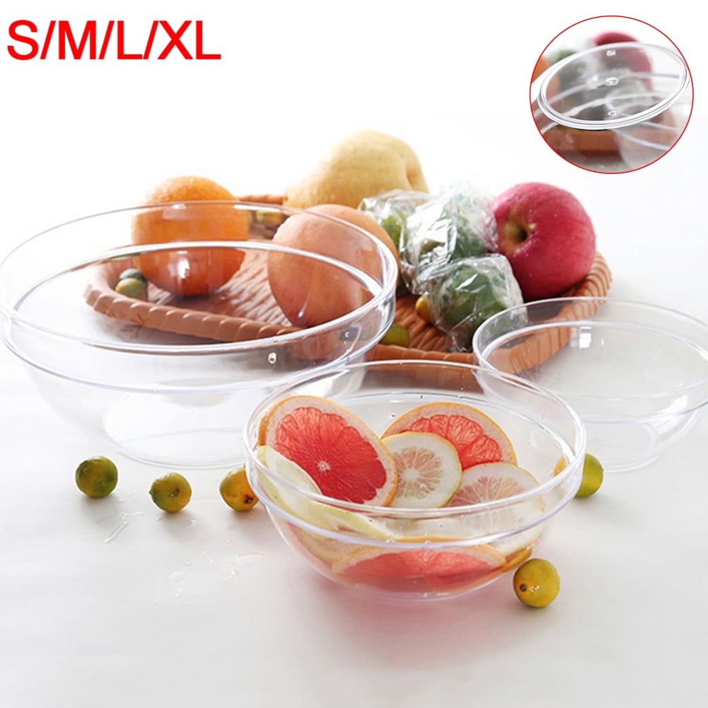 Ludlz Clear Plastic Bowl With Dome Lids Combo for Salads Fruits ...