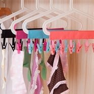 Bxaolu Foldable Clip and Drip Hanger with 32 Clips - Plastic Hanging ...