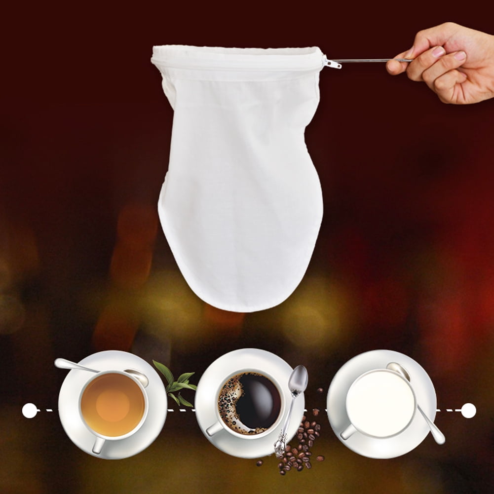 Ludlz Cloth Coffee Strainer Tea Filter Bag Sock Stainless Steel Handle ...