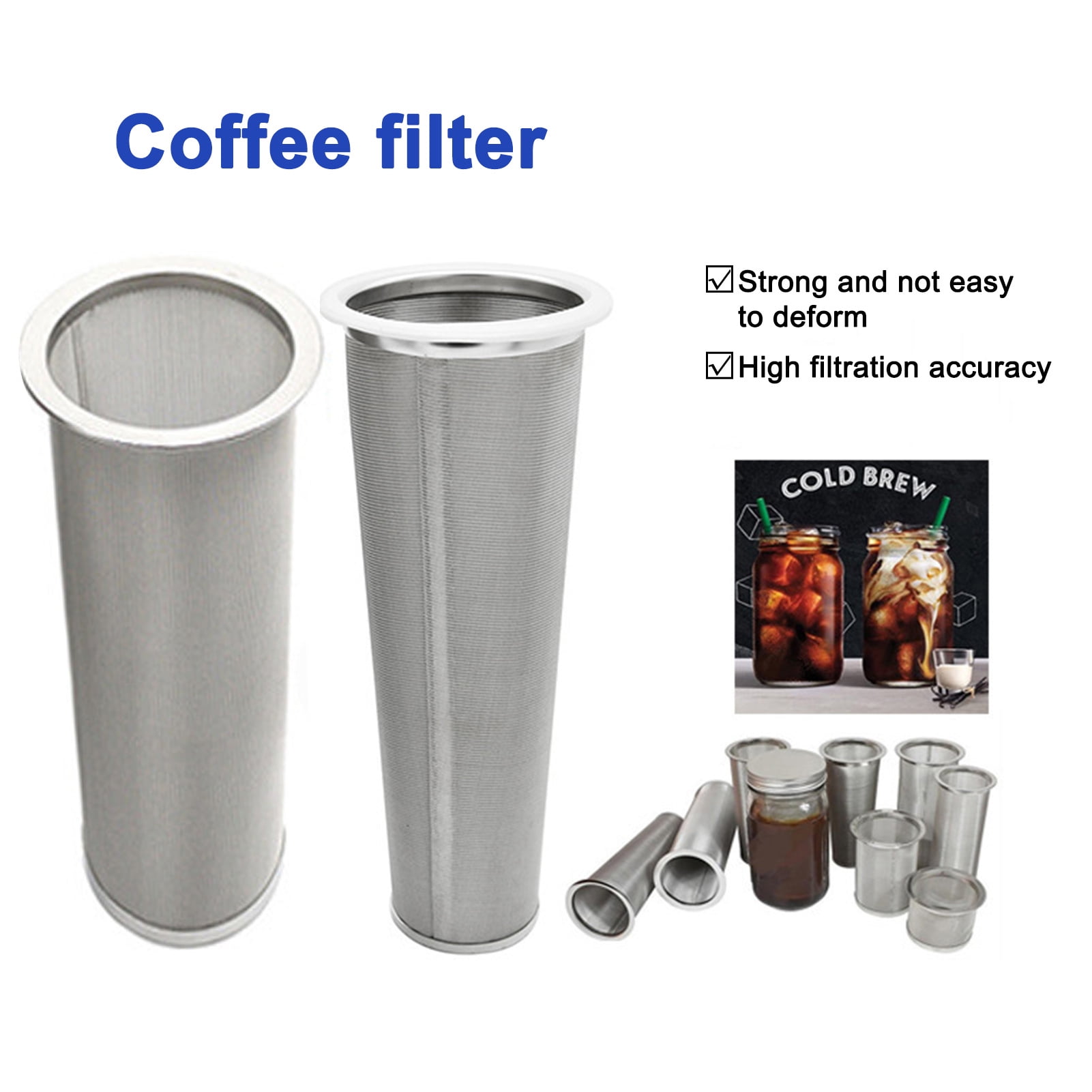 Ludlz Cold Brew Coffee Filter Food Grade Stainless Steel Ultra Fine ...