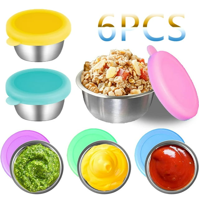 Ludlz Condiment Containers with Lids, Salad Dressing Container To Go ...