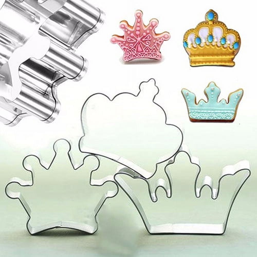 Ludlz Cookie Cutter for Kids,3Pcs Kitchen Crown Craft DIY Baking ...