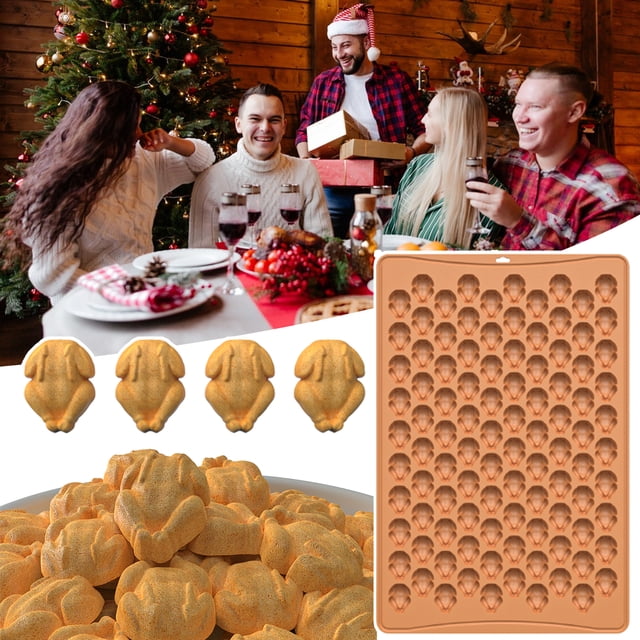 Ludlz Cookie Mold Christmas Tree Turkey Shape Silicone Biscuit Mold Non ...