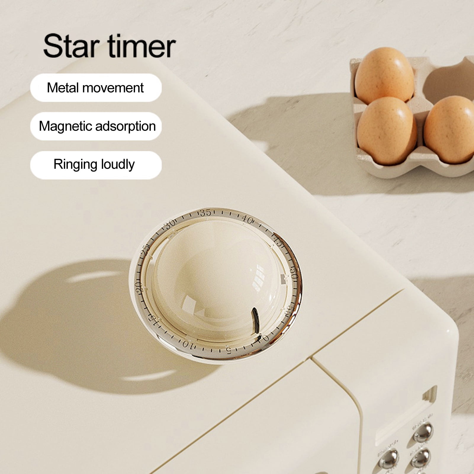 Ludlz Cooking Timer No Battery Loud Sound Magnetic Precise Time ...