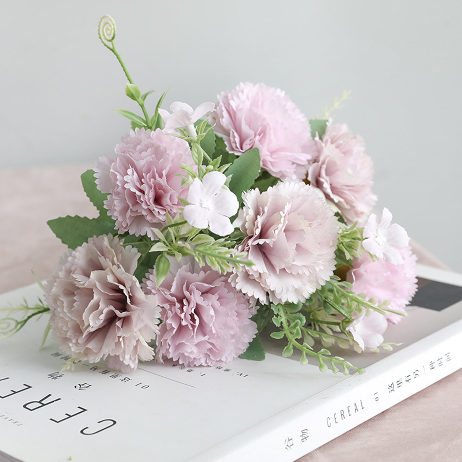 Ludlz Cream White Silk Carnation Picks, Artificial Flowers for Weddings ...