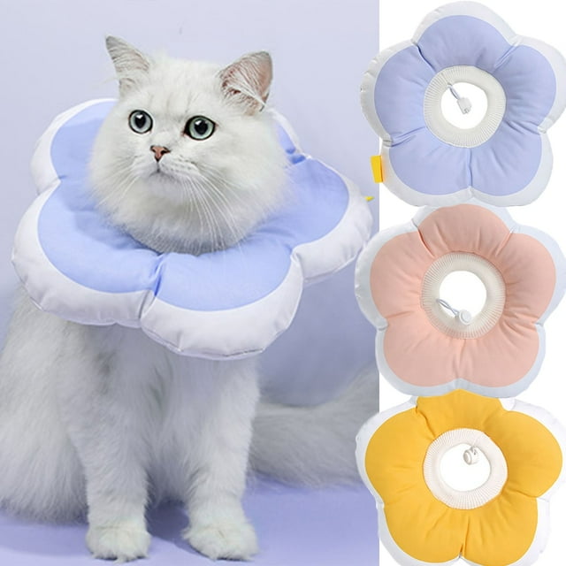 Ludlz Cute Flower Recovery Collar for Cats and Puppies, Soft Adjustable ...