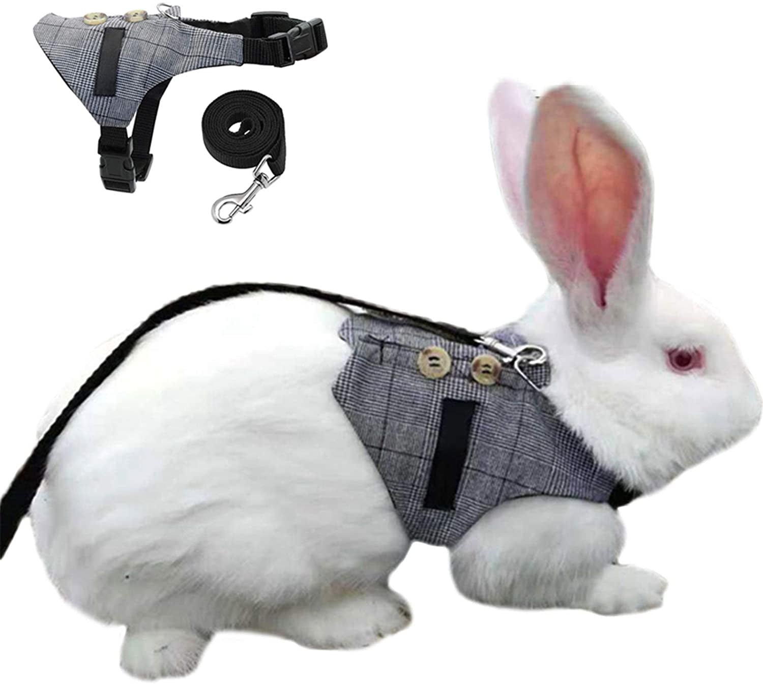 Ludlz Cute Rabbit Harness and Leash for Walking锛孨o Pull Adjustable ...