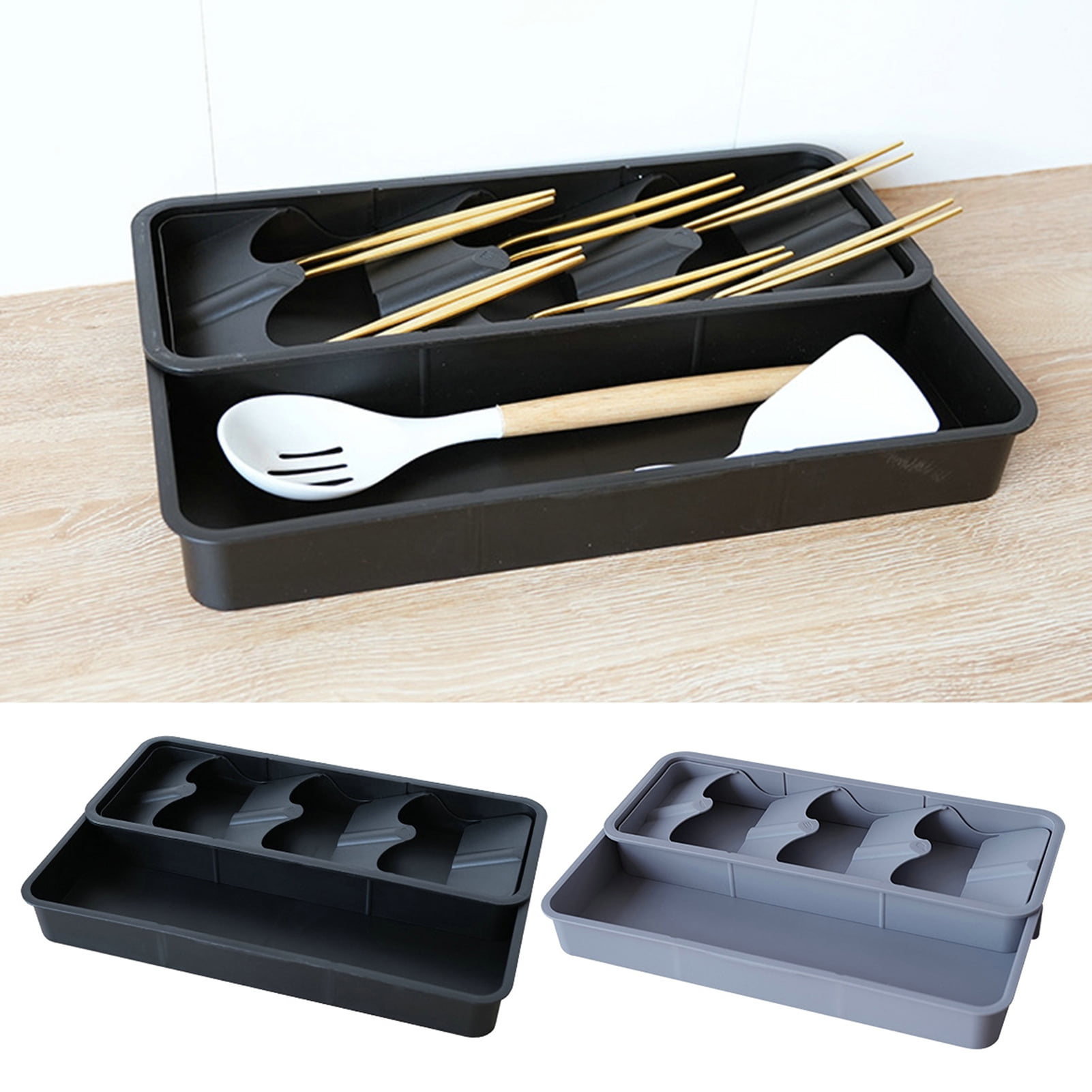 Ludlz Cutlery Storage Box Expandable Drawer Design Detachable Keep Tidy ...