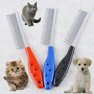 Pet Metal Double Row Teeth Brush, Dog Cat Grooming Hair Comb Rake Tool ...