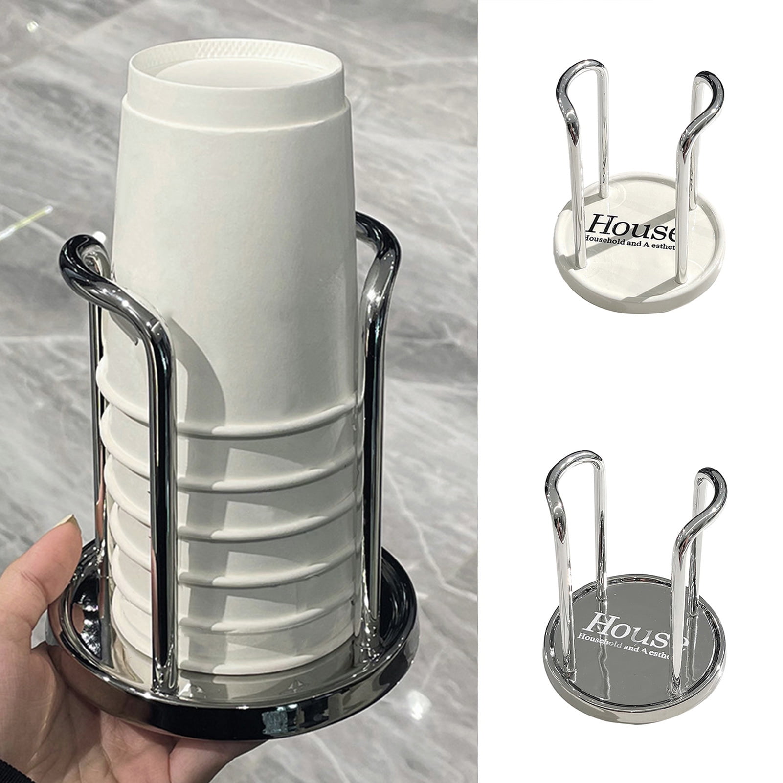 Ludlz Disposable Cup Holder Stable Base Rustproof Mirror Polished ...