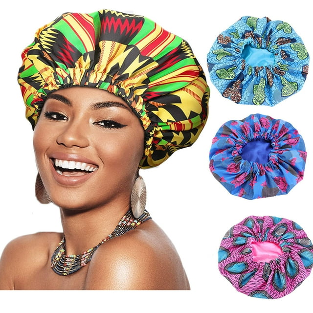 Ludlz Double Layer Satin Bonnet for Women, African Women Silk Like Hair ...