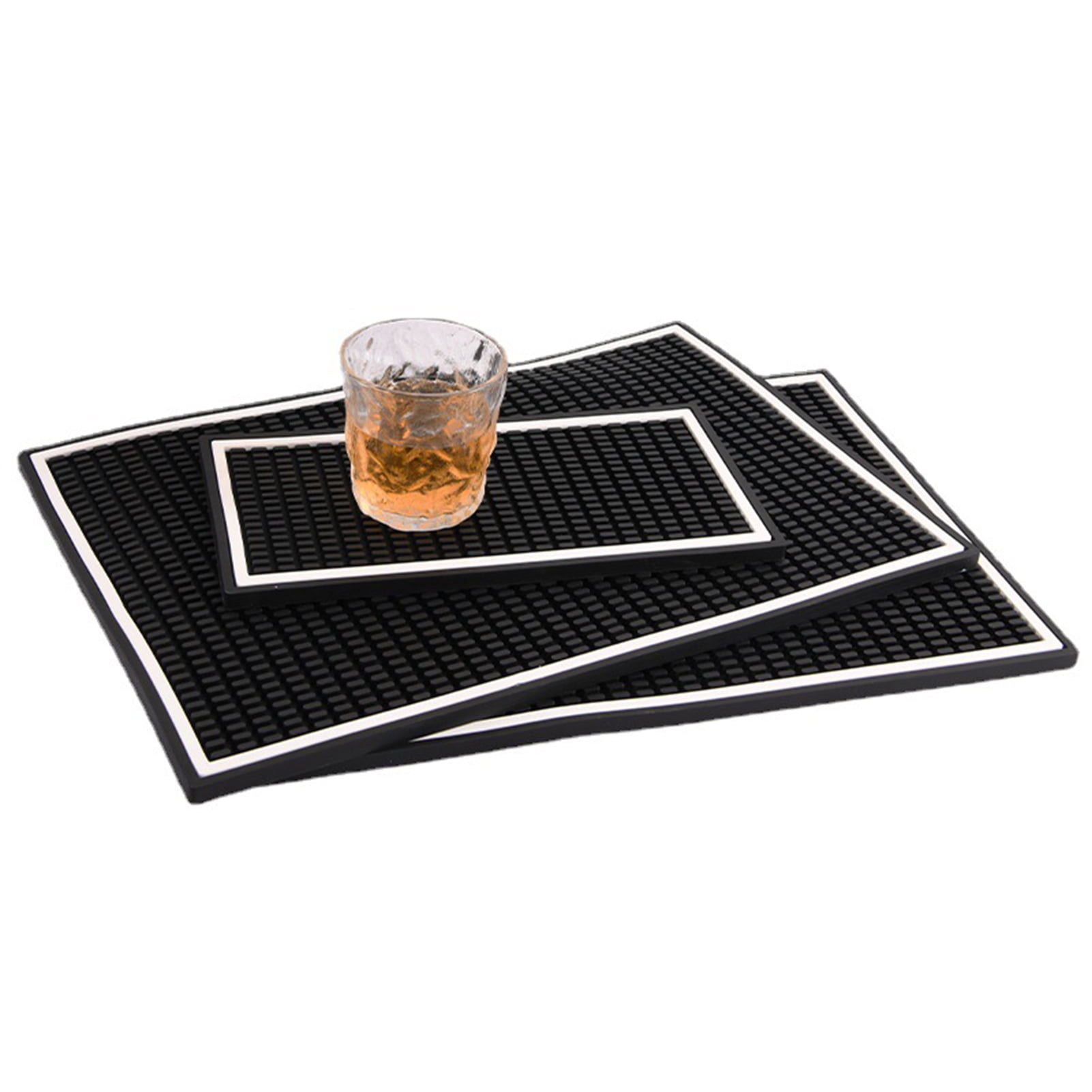 Ludlz Drain Mat Non-Slip Bar Mat with White Border Drink Spill-proof ...