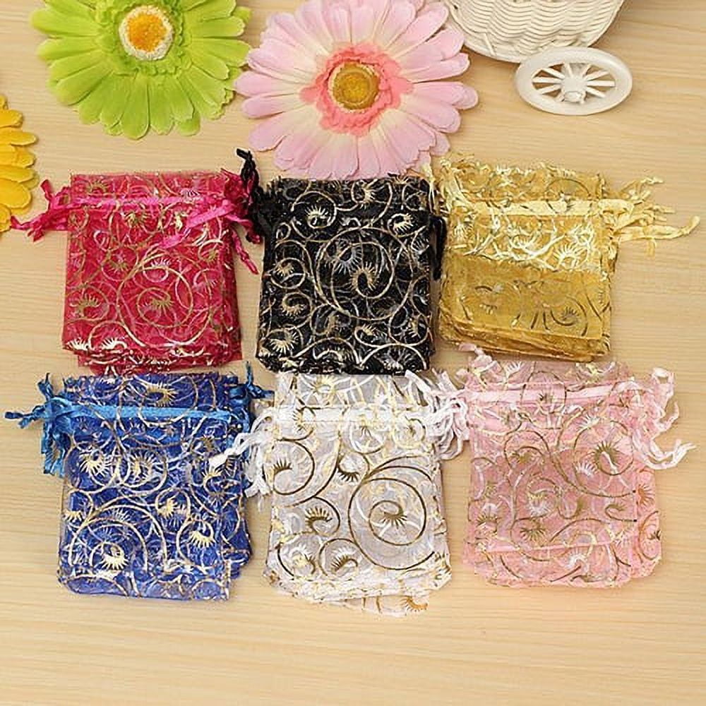 Ludlz Drawstring Organza Gift Bag Pouches Drawstring Organza Jewelry ...