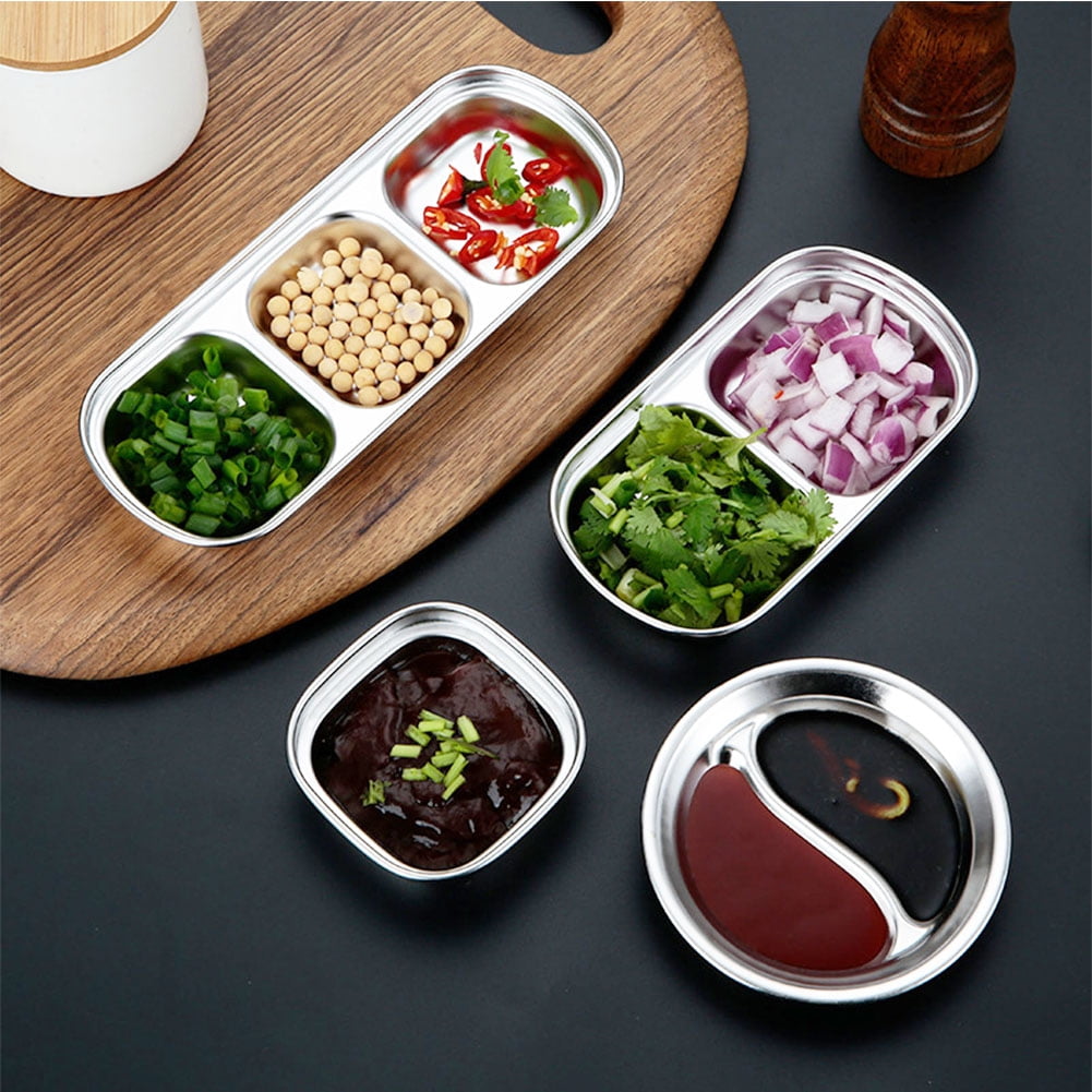 Ludlz Drizzle Sauce Dish Stainless Steel Soy Tomato Sauce Salt Vinegar ...