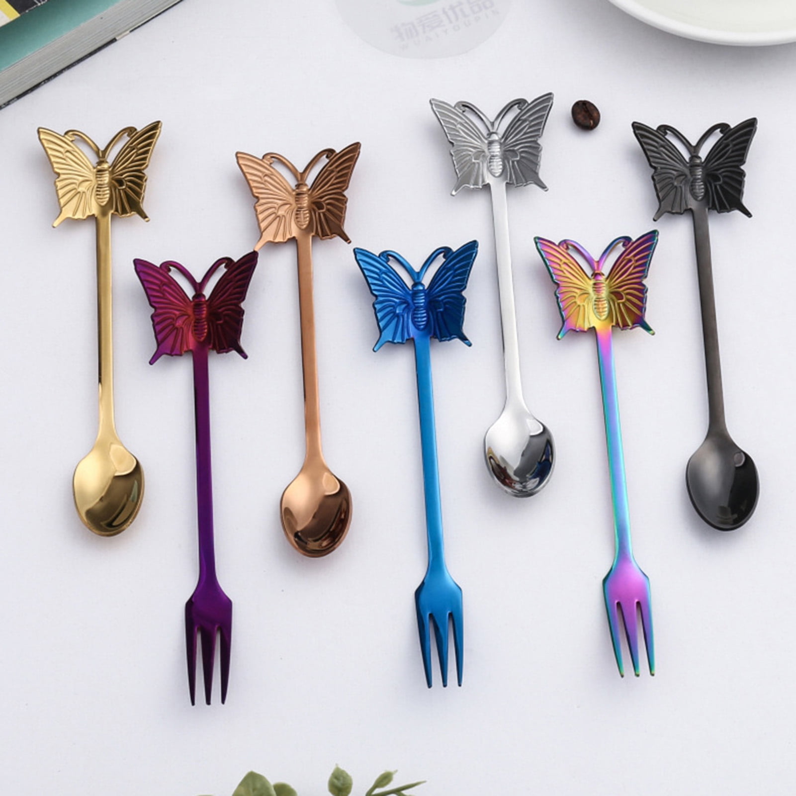 Ludlz Flatware Stainless Steel With Titanium Colorful Plated ...