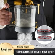pdqouc Flour Sifter Round Flour Sieve Strainer with 60 Mesh Premium ...