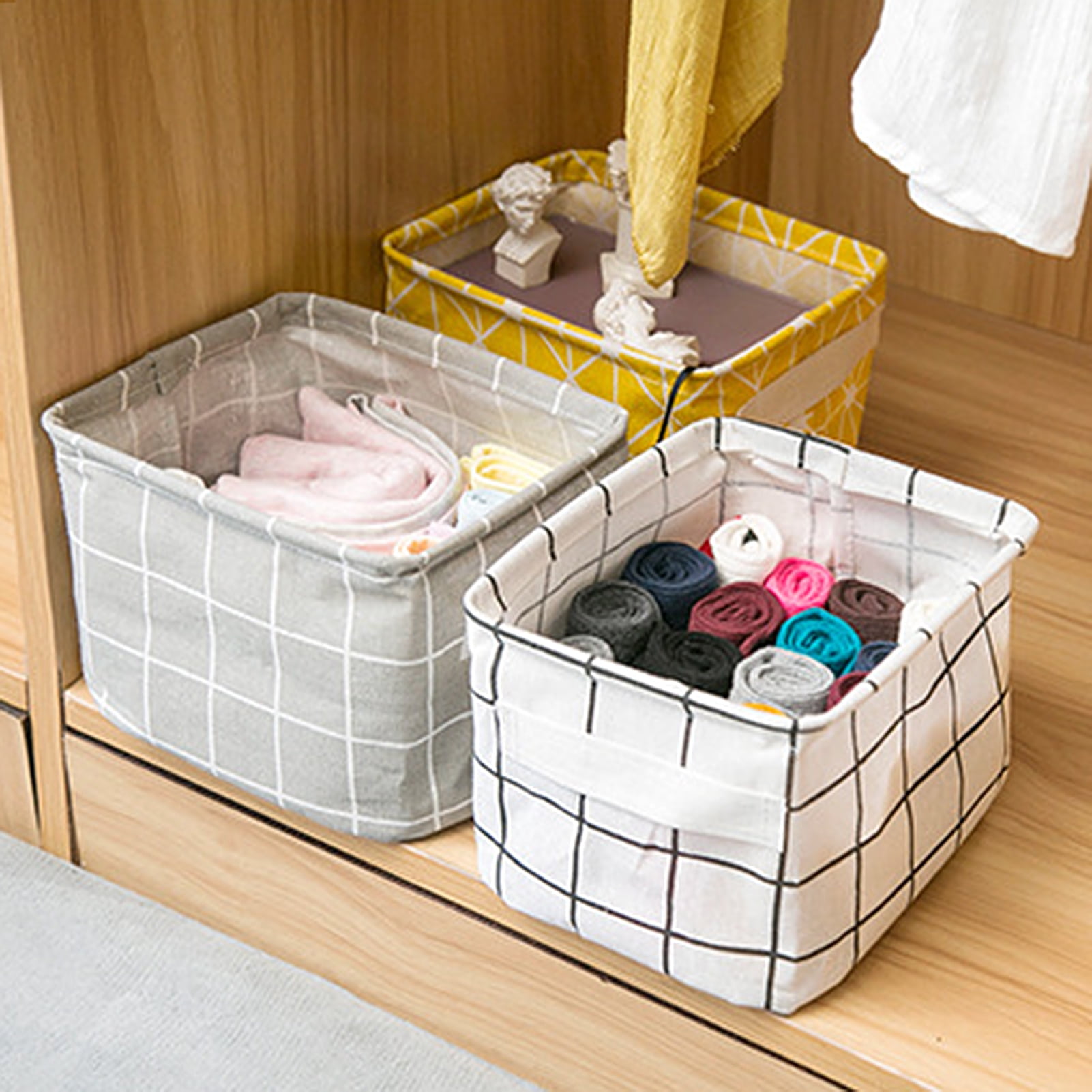 Ludlz Foldable Desktop Underwear Storage Box Cosmetic Basket Stationery ...