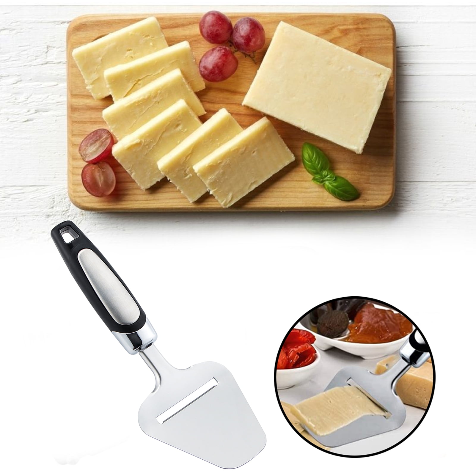 Ludlz Handheld Cheese Slicer with Ergonomic Handle Dishwasher Safe Non ...